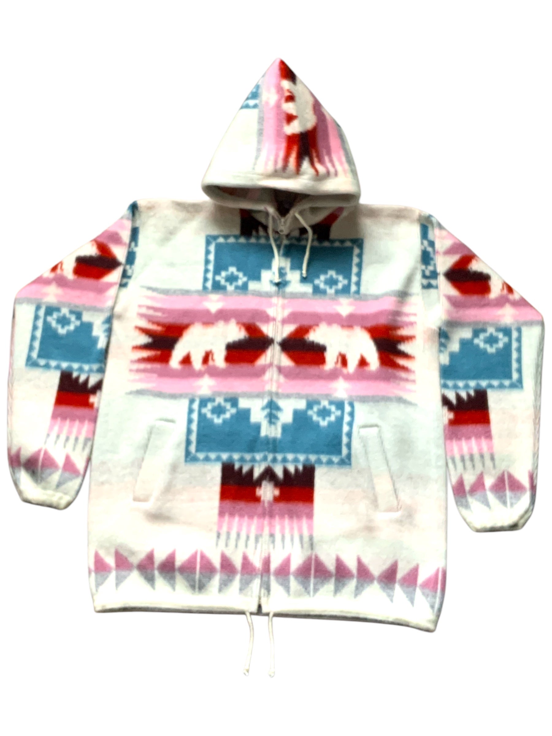 White bears Andean cross 100% alpaca wool jacket | NATIVE SPIRIT